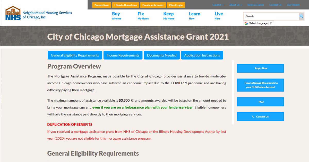 City of Chicago Mortgage Assistance Qualification and Application ...
